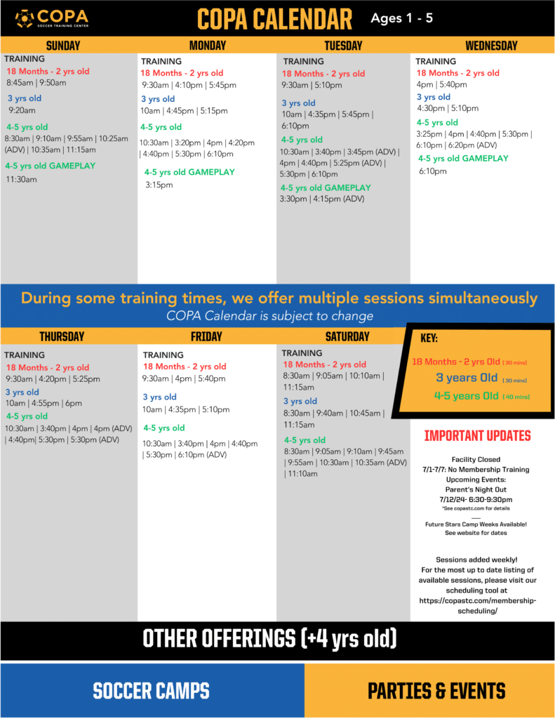 Membership Scheduling - COPA STC
