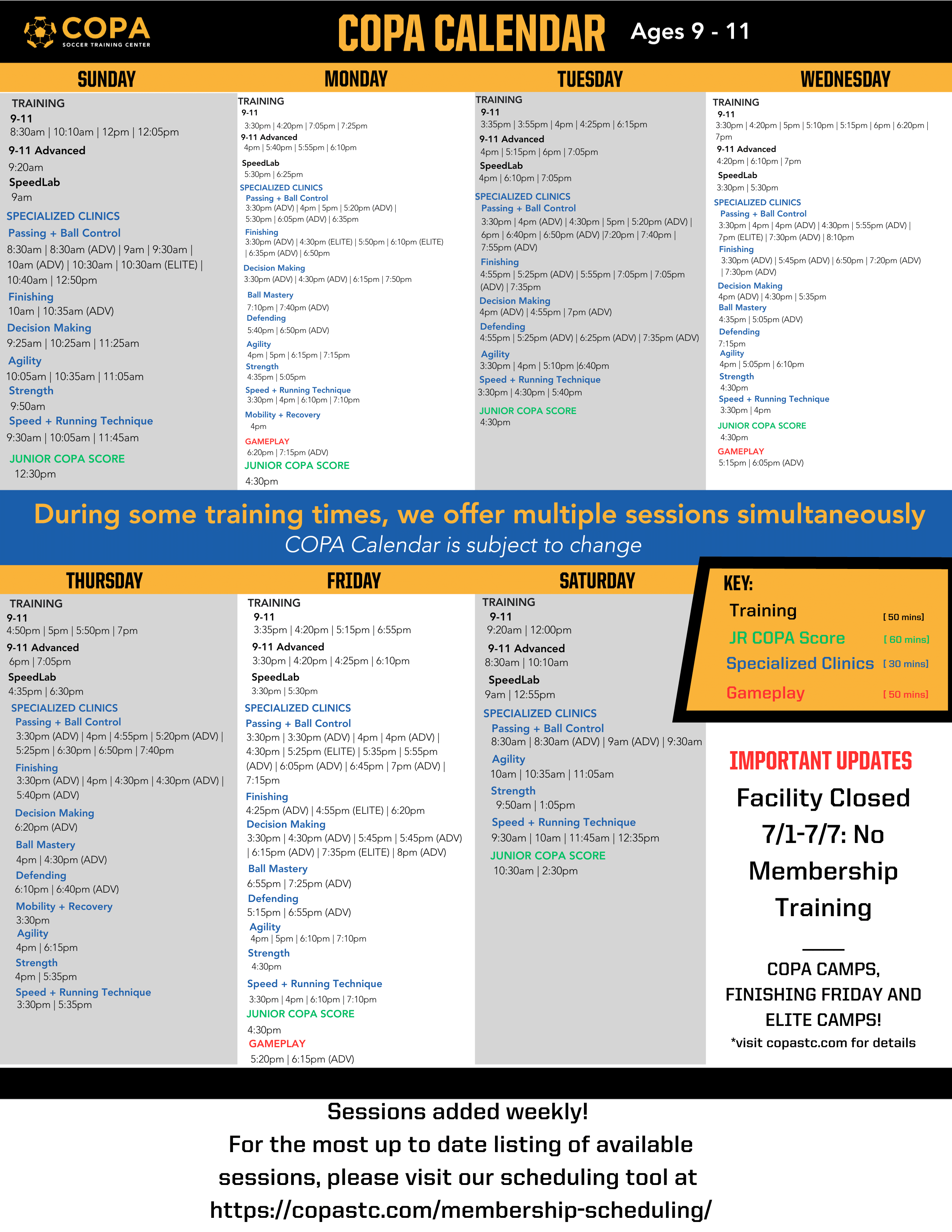 Membership Scheduling - COPA STC