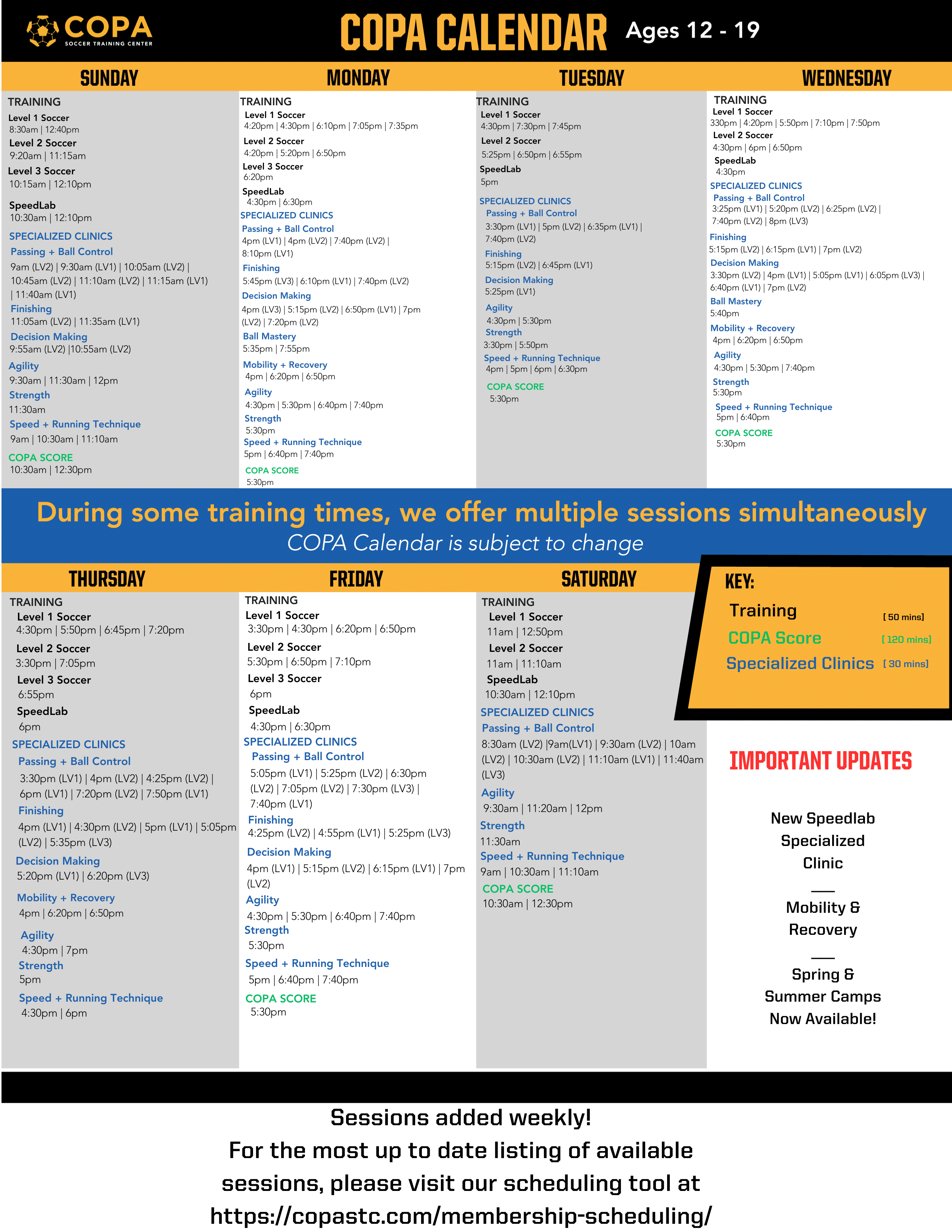 Membership Scheduling - COPA STC