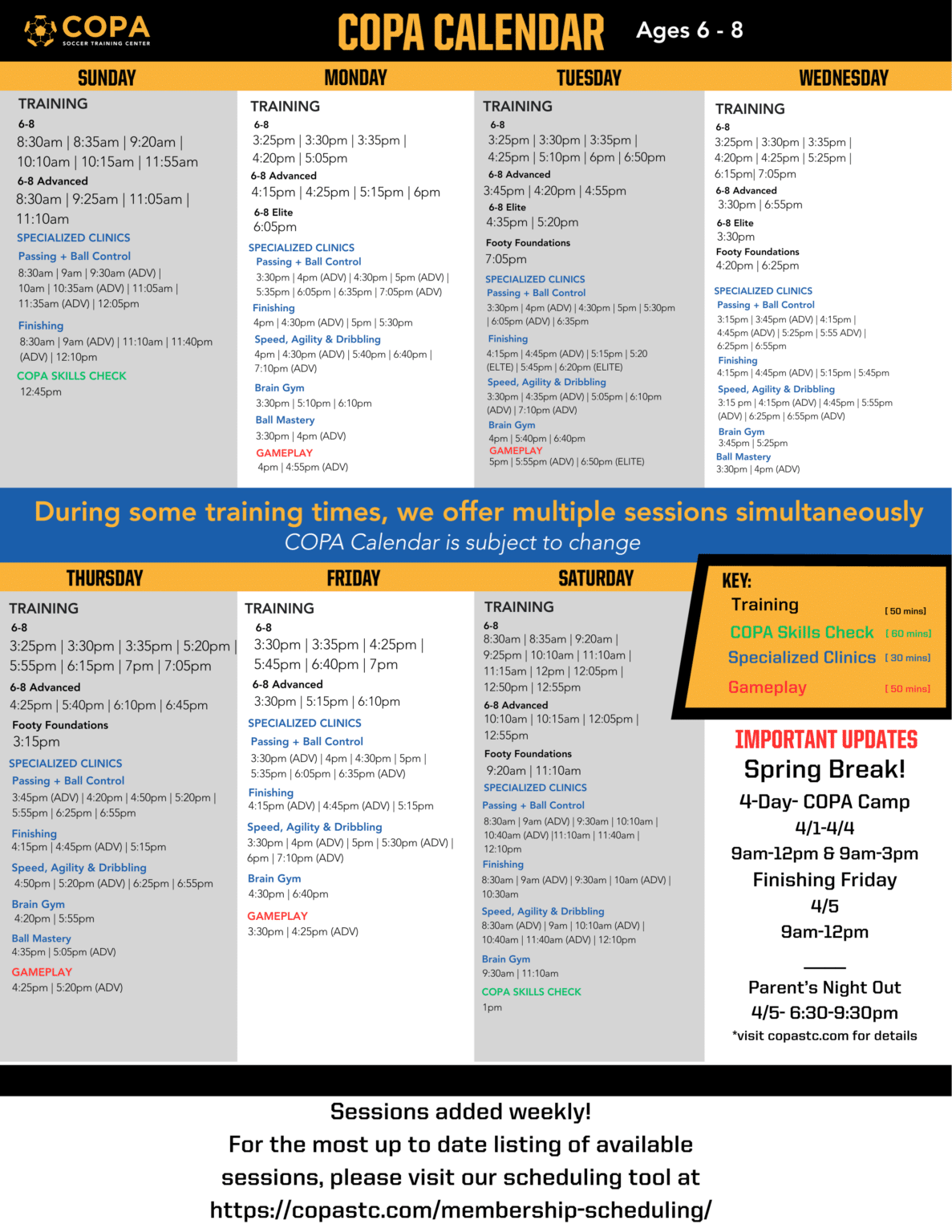 Membership Scheduling - COPA STC