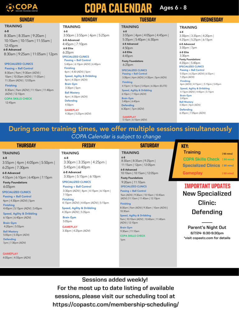 Membership Scheduling - COPA STC
