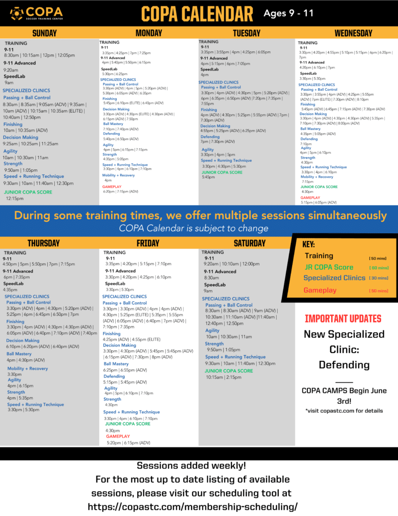 Membership Scheduling - COPA STC